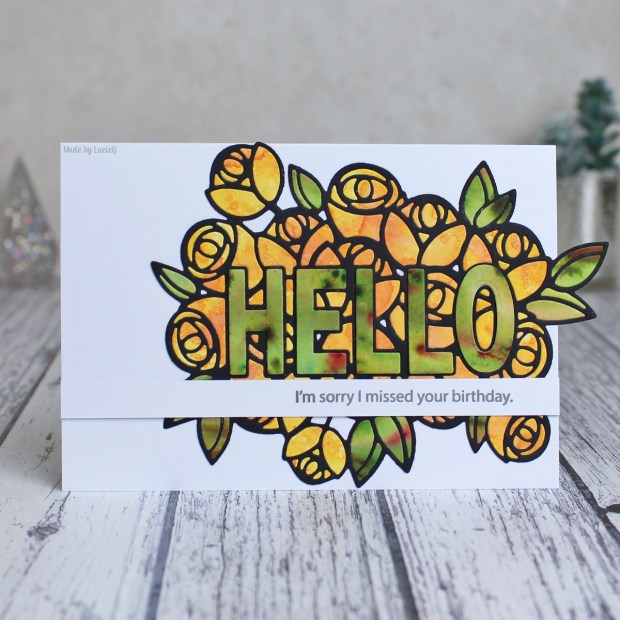 Inlaid Hello Card | LucieG Cards